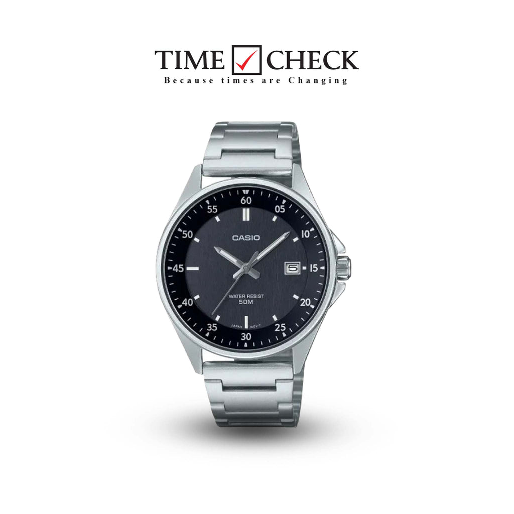 MTP-E705D-1EVDF Casio Analog Black Dial Quartz Men's Watch. – Timecheck