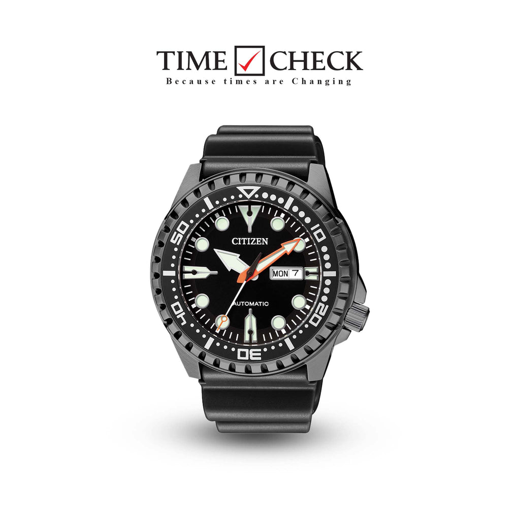 NH8385-11E Citizen Black Dial Black Case Black Resin Band Analog Autoa – Timecheck