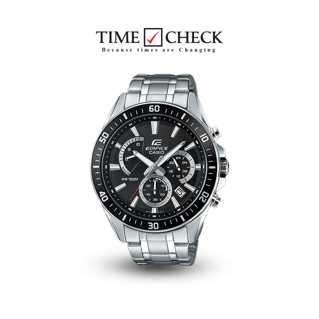 EFR-552D-1AVUDF Casio Edifice Chronograph BLACK Dial Silver Steel Band – Timecheck