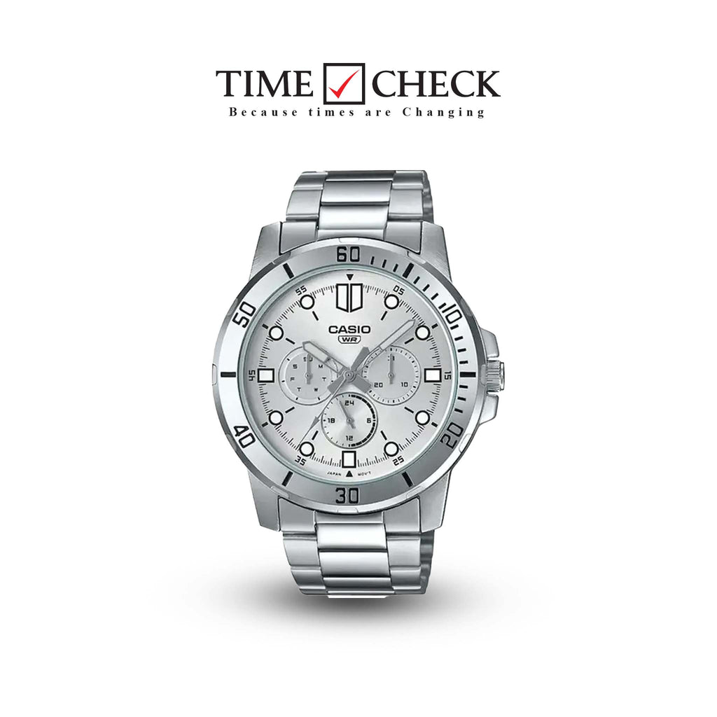 MTP-VD300D-7EUDF Casio Silver Dial Silver Stainless Steel Analog Quart – Timecheck