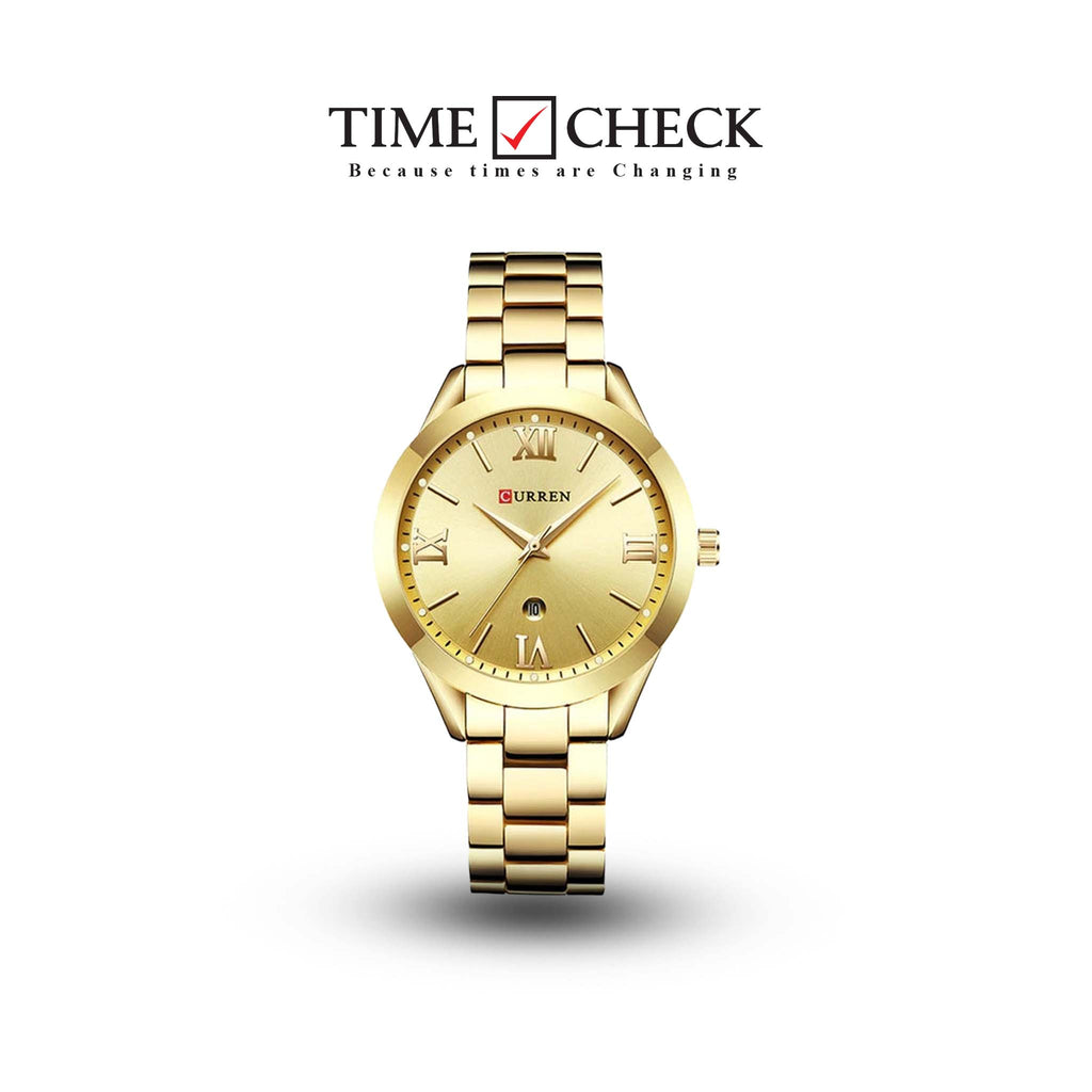 C-9007L Curren GOLDEN Dial Golden Stainless Steel Analog Quartz Women ...