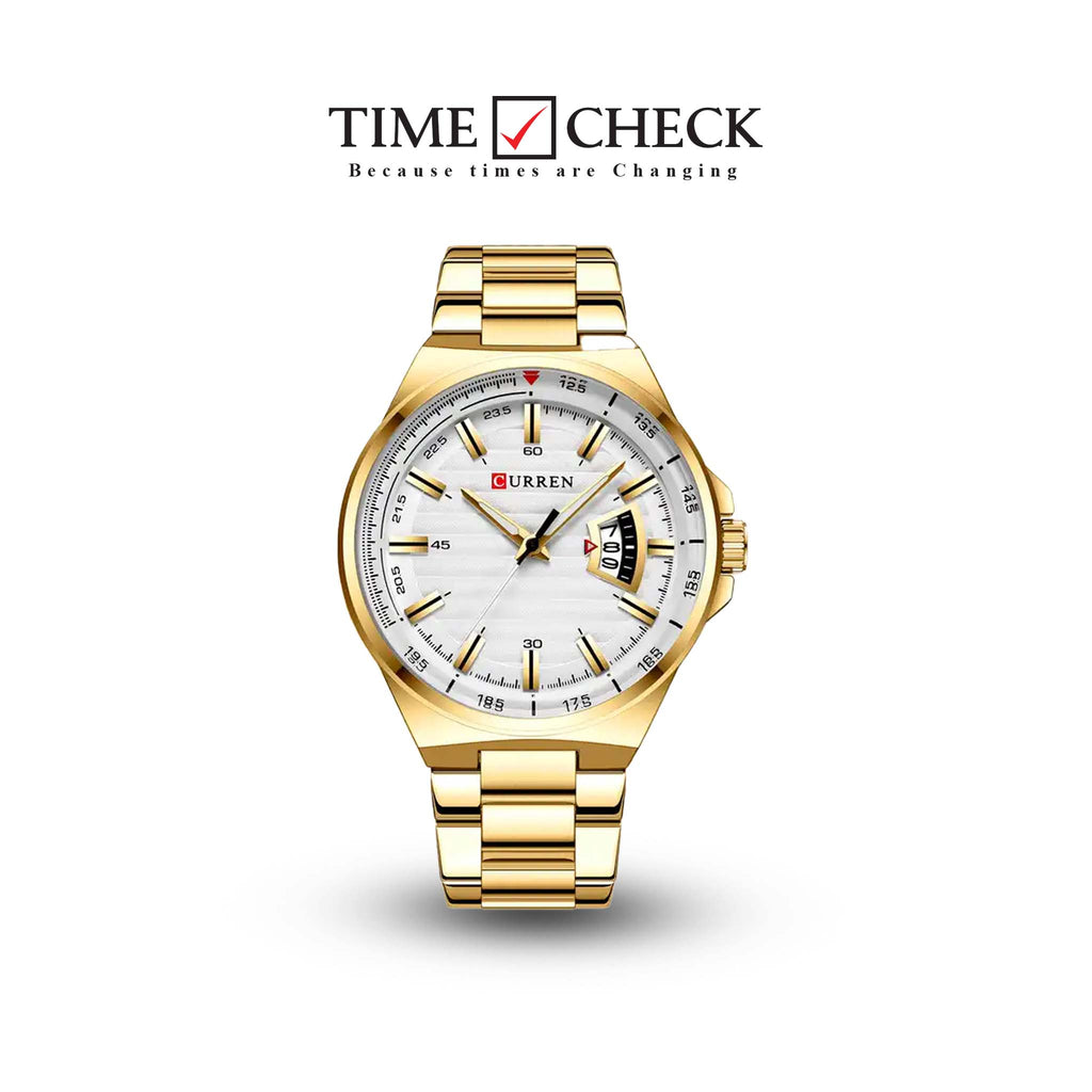 M:8375 Curren White Dial Silver Stainless Steel Analog Quartz Men's Wa ...