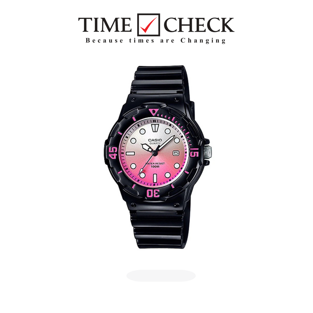 LRW-200H-4EVDR Casio Pink Dial Rubber Strap Analog Quartz Women's Watc ...